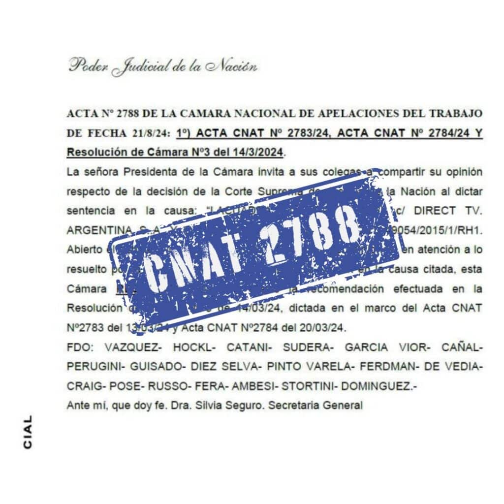Acta CNAT 2788: ¿Qué establece sobre los intereses en juicios laborales ...